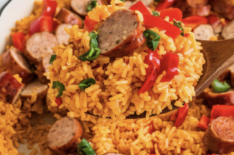 One-Pot Smoked Sausage & Rice - Yum Yum Plates
