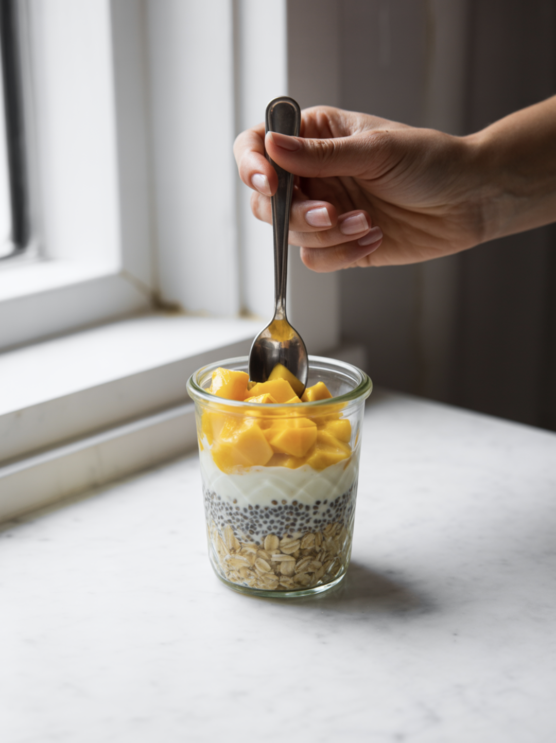 Coconut Mango Overnight Oats - Yum Yum Plates