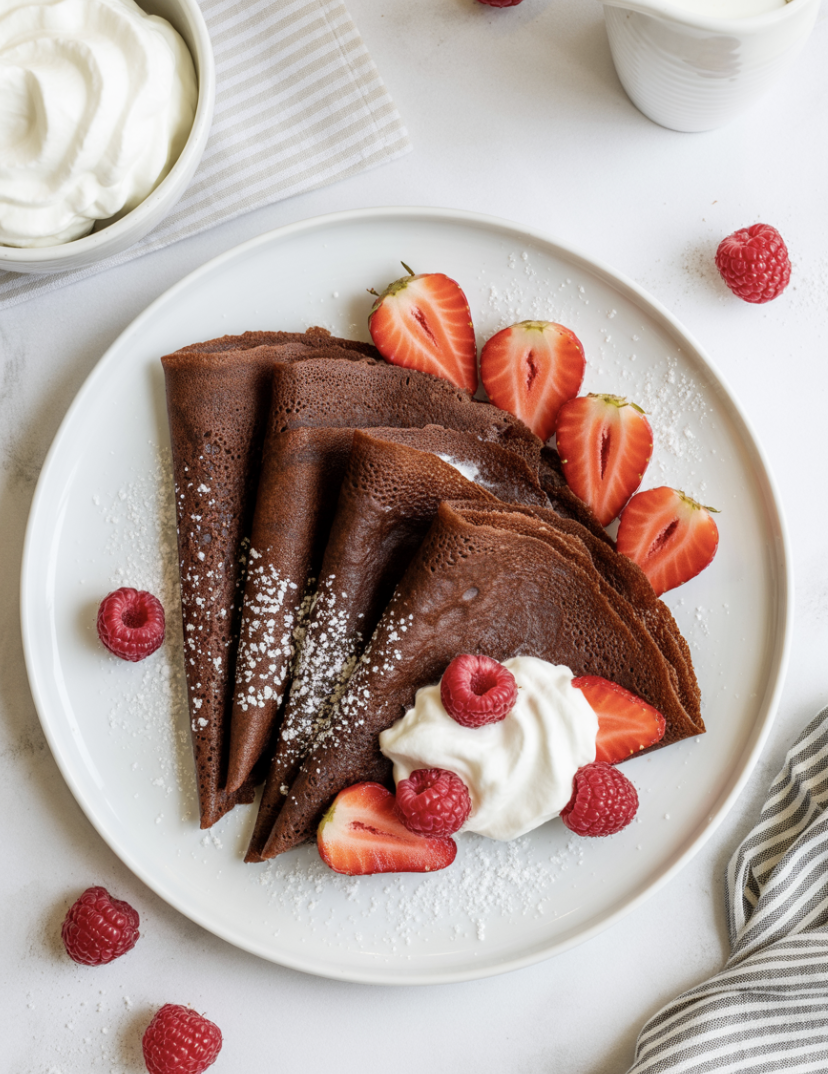 20 Min High Protein Chocolate Crepes - Yum Yum Plates