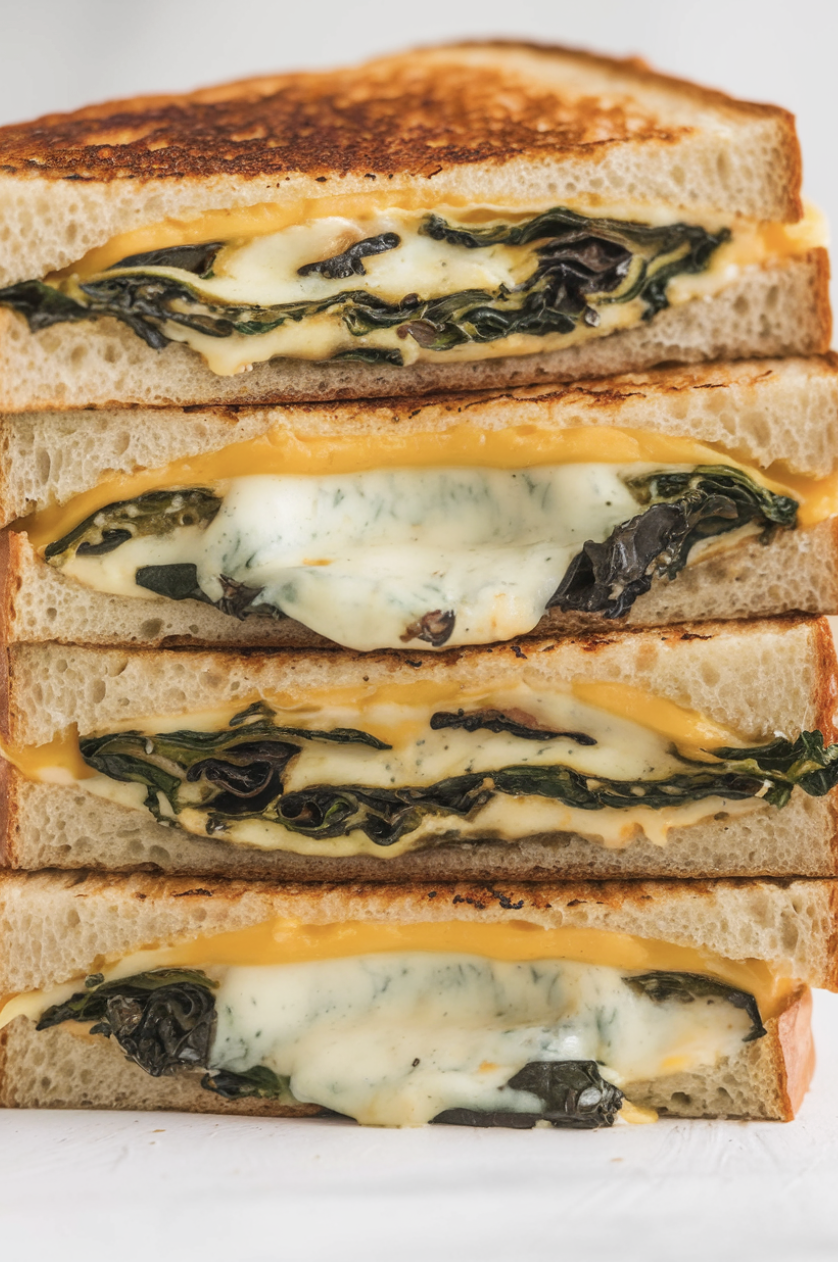Spinach Grilled Cheese Sandwich - Yum Yum Plates